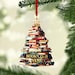 Personalized Christmas Book Tree Name Ornament, Custom Bookish Ornament ...