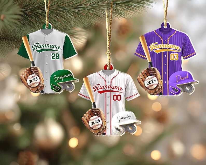 Personalized Baseball Player Christmas Ornament, Sport Ornament ...
