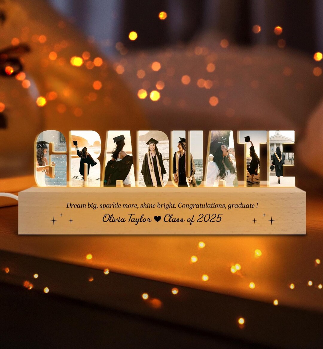 Personalized Graduate Photo Collage Night Light, Class of 2025 Gift ...