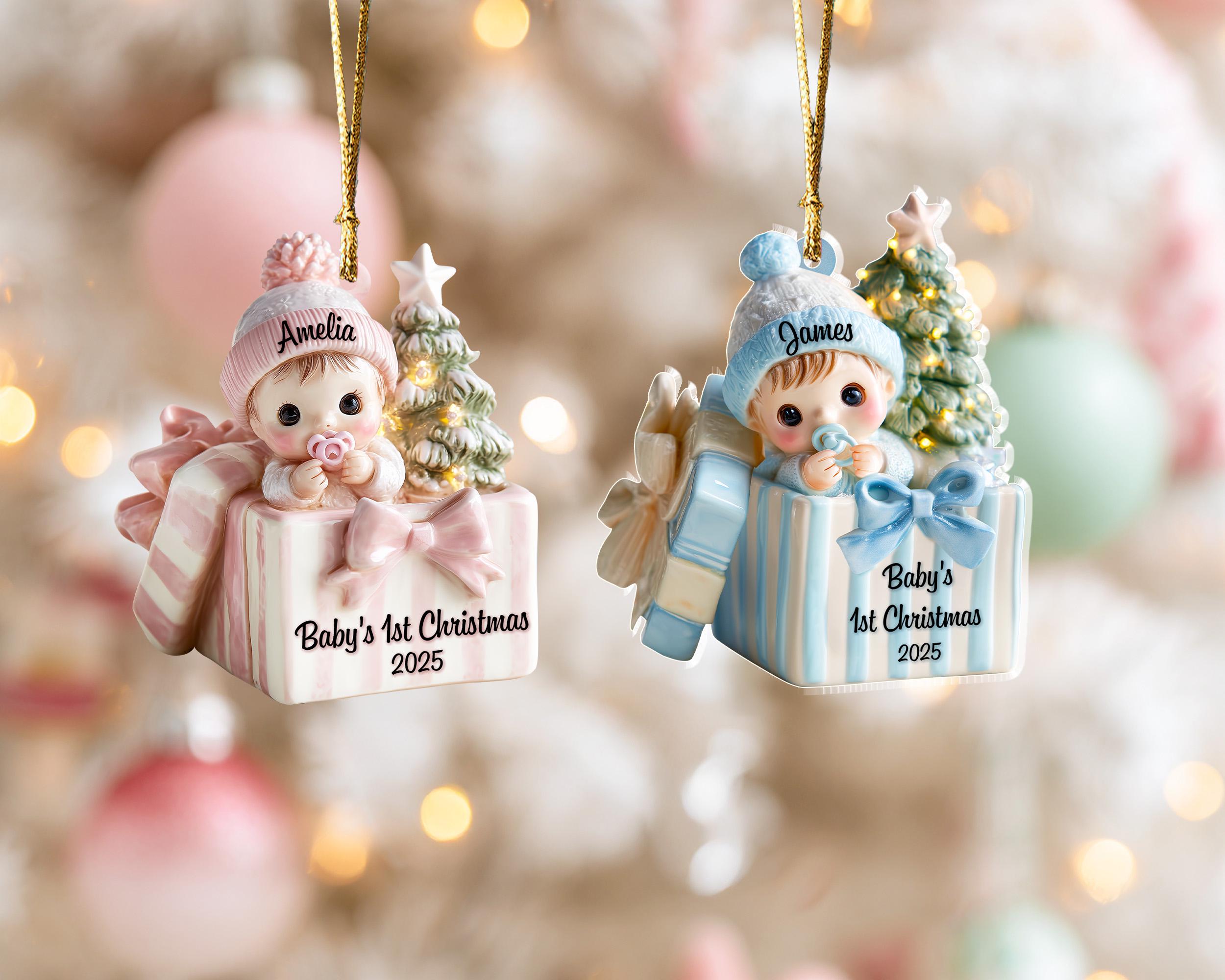 Custom Baby's First Christmas Ornament, Baby's 1st Christmas Keepsake ...