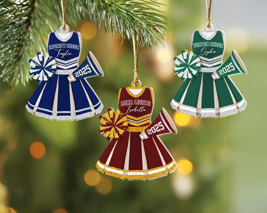 Custom Cheerleading Christmas Ornament, Cheerleader Ornament, Sport ...