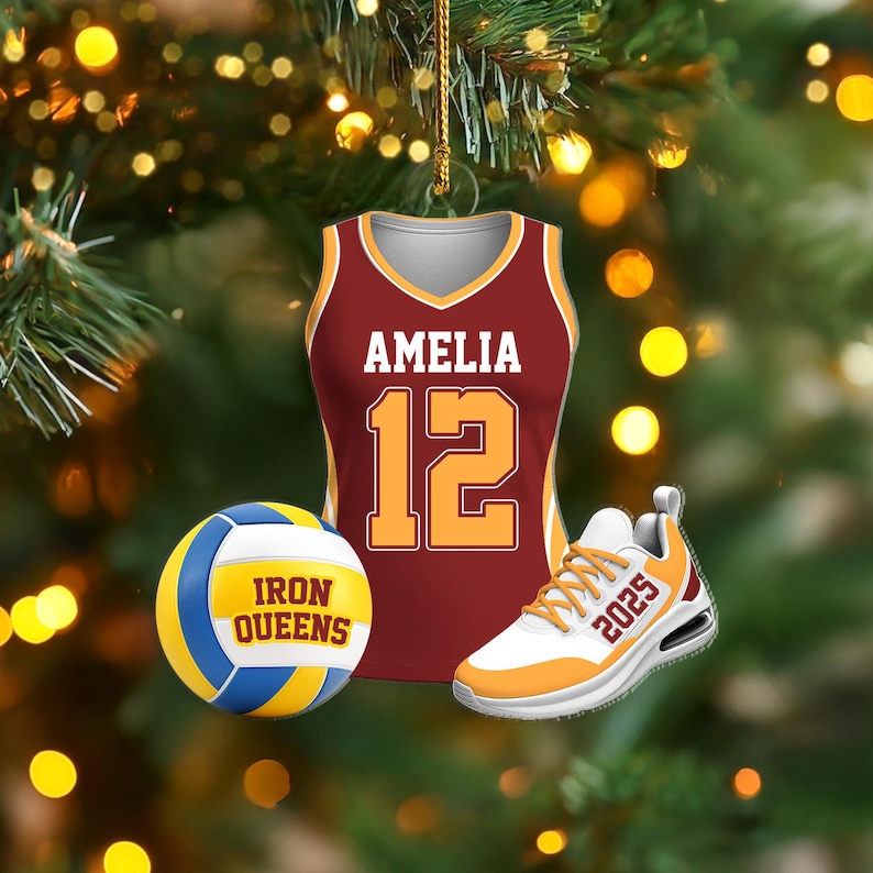 Personalized Volleyball Player Ornament, Sport Christmas Ornament ...
