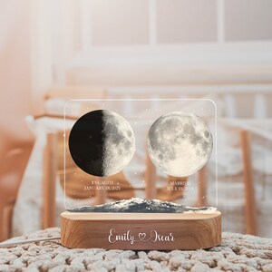 Personalized Moon Phases Night Lamp, Custom Gift for Couple, Custom ...