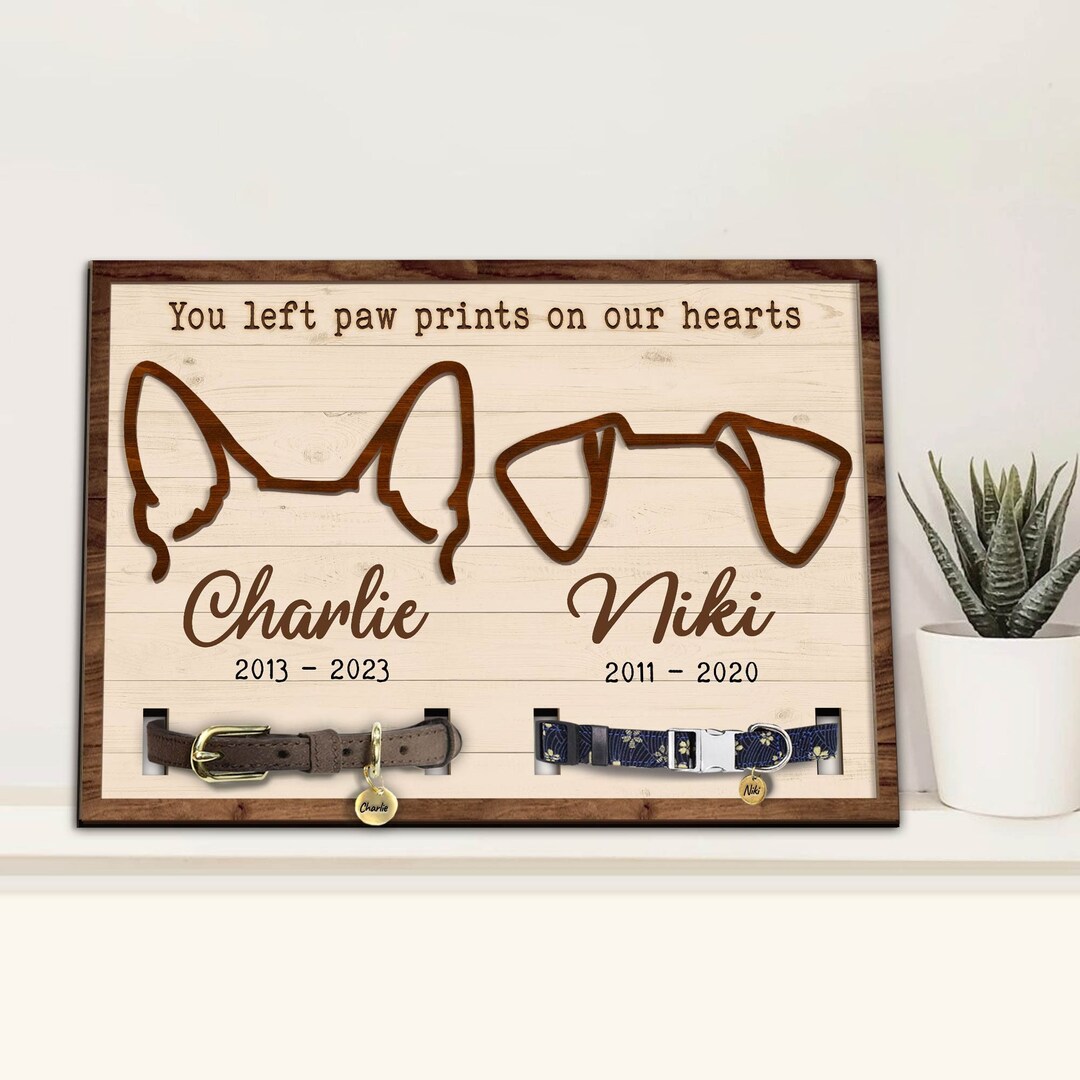 Personalized Pet Memorial Collar Frame, Custom Dog Ears Frame, Custom ...