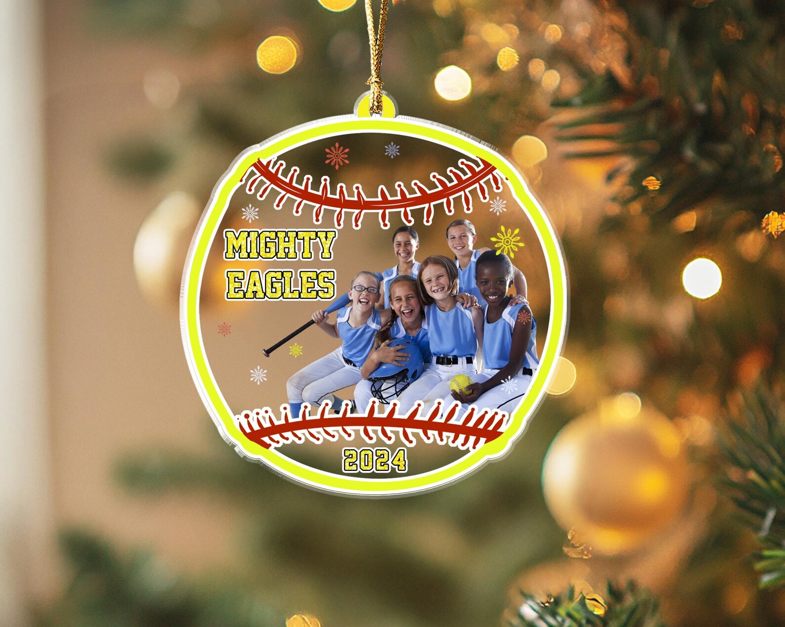Personalized Softball Team Photo Ornament, Sport Ornament, Christmas ...