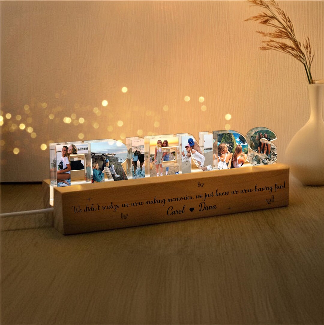 Personalized Friends Photo Night Light, Custom Best Friend Birthday ...