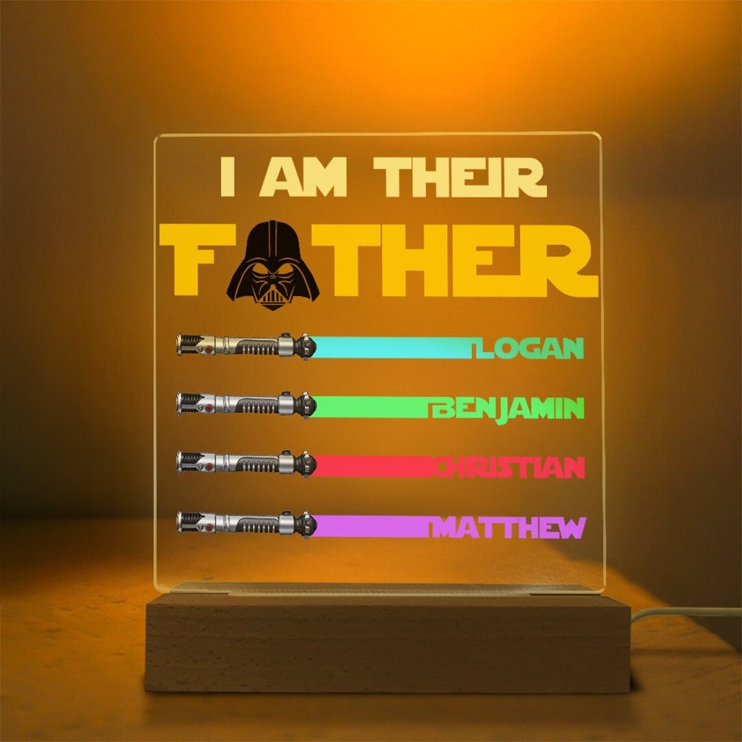 Personalized I Am Their Father Night Light, Custom Dad Gifts, Father's ...