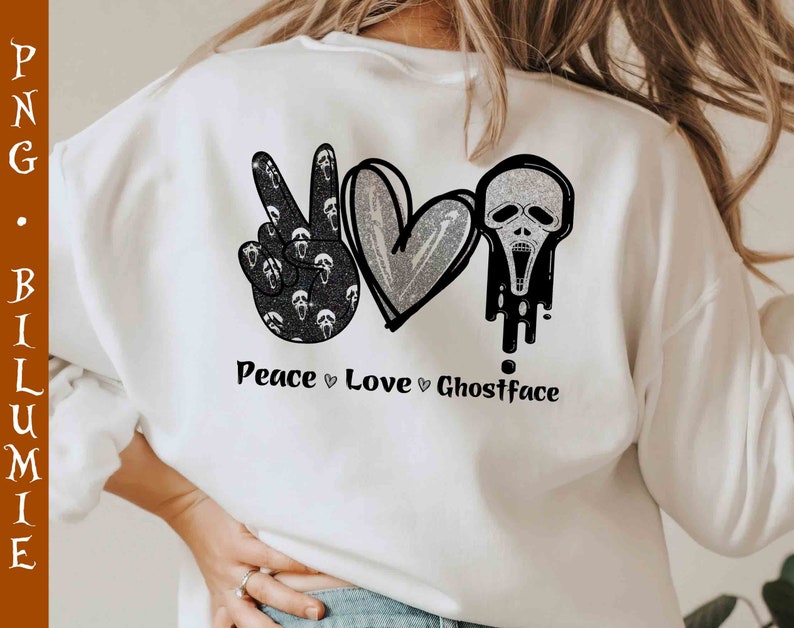 Peace Love Ghostface PNG File Scream Png Halloween Movie - Etsy