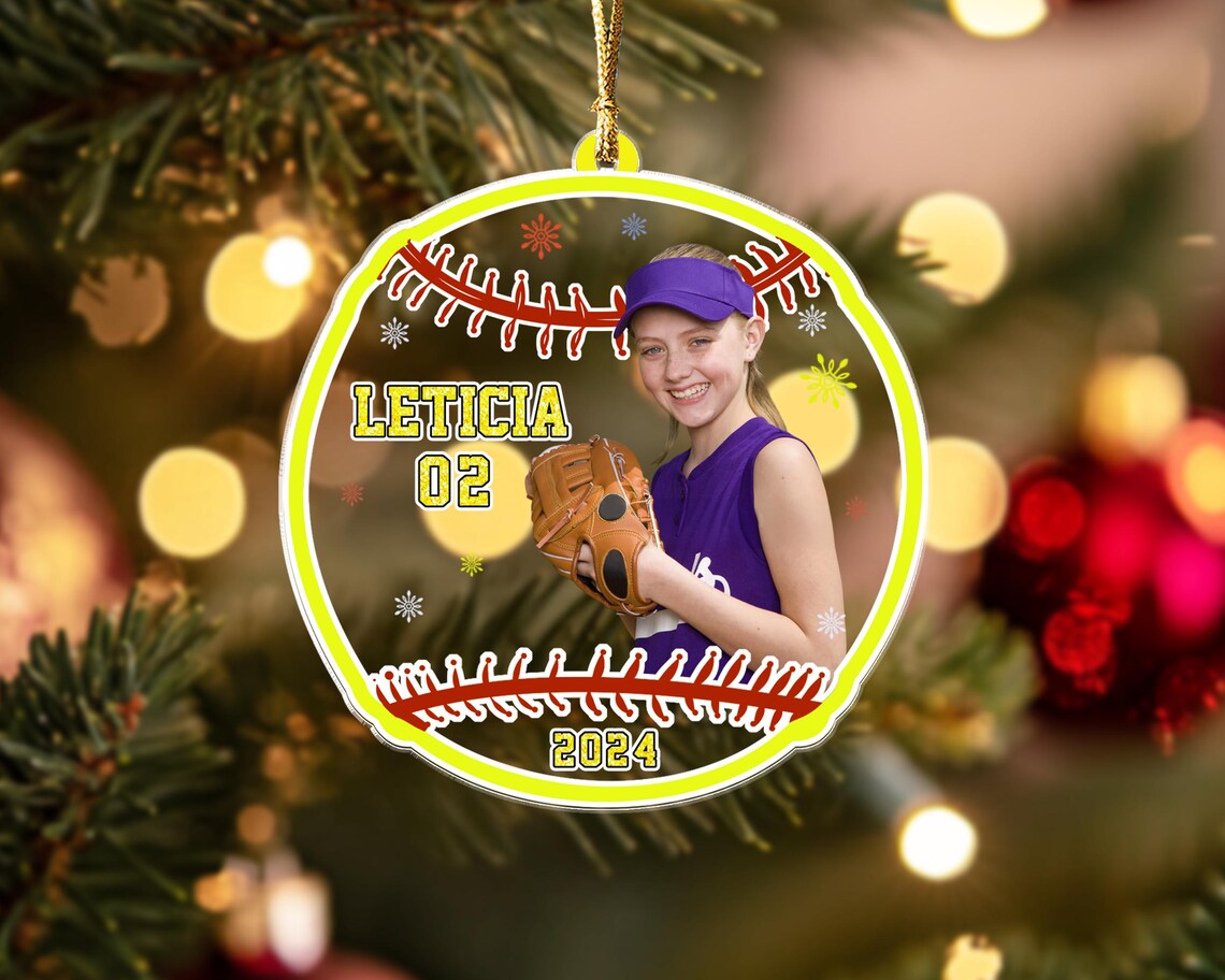 Personalized Softball Team Photo Ornament, Sport Ornament, Christmas ...