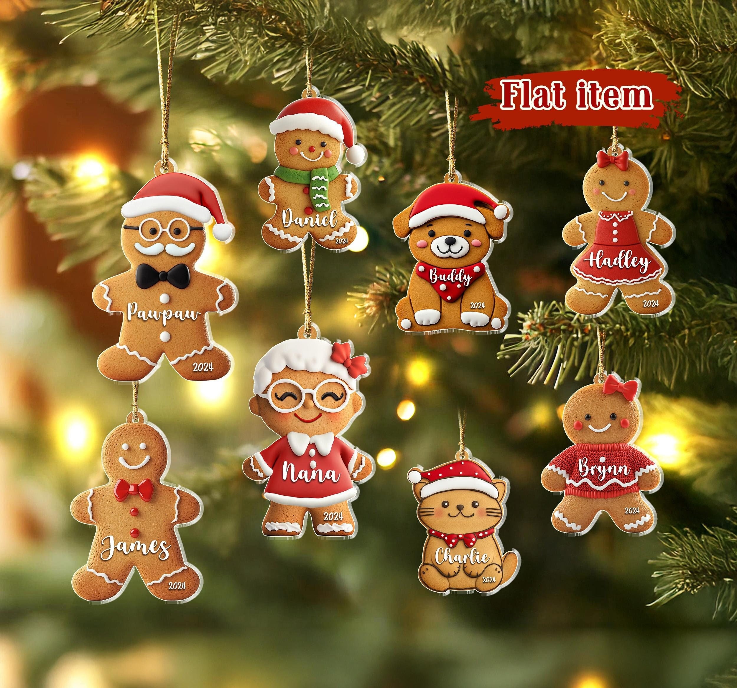 Personalized Gingerbread Christmas Ornament, Custom Family Ornament ...