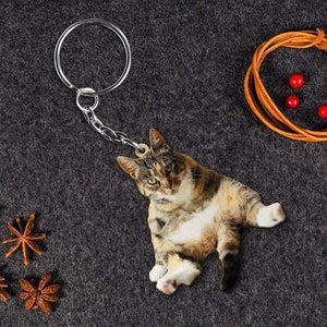 Personalized Pet Photo Wooden Keychain, Custom Pet Keyring, Pet ...