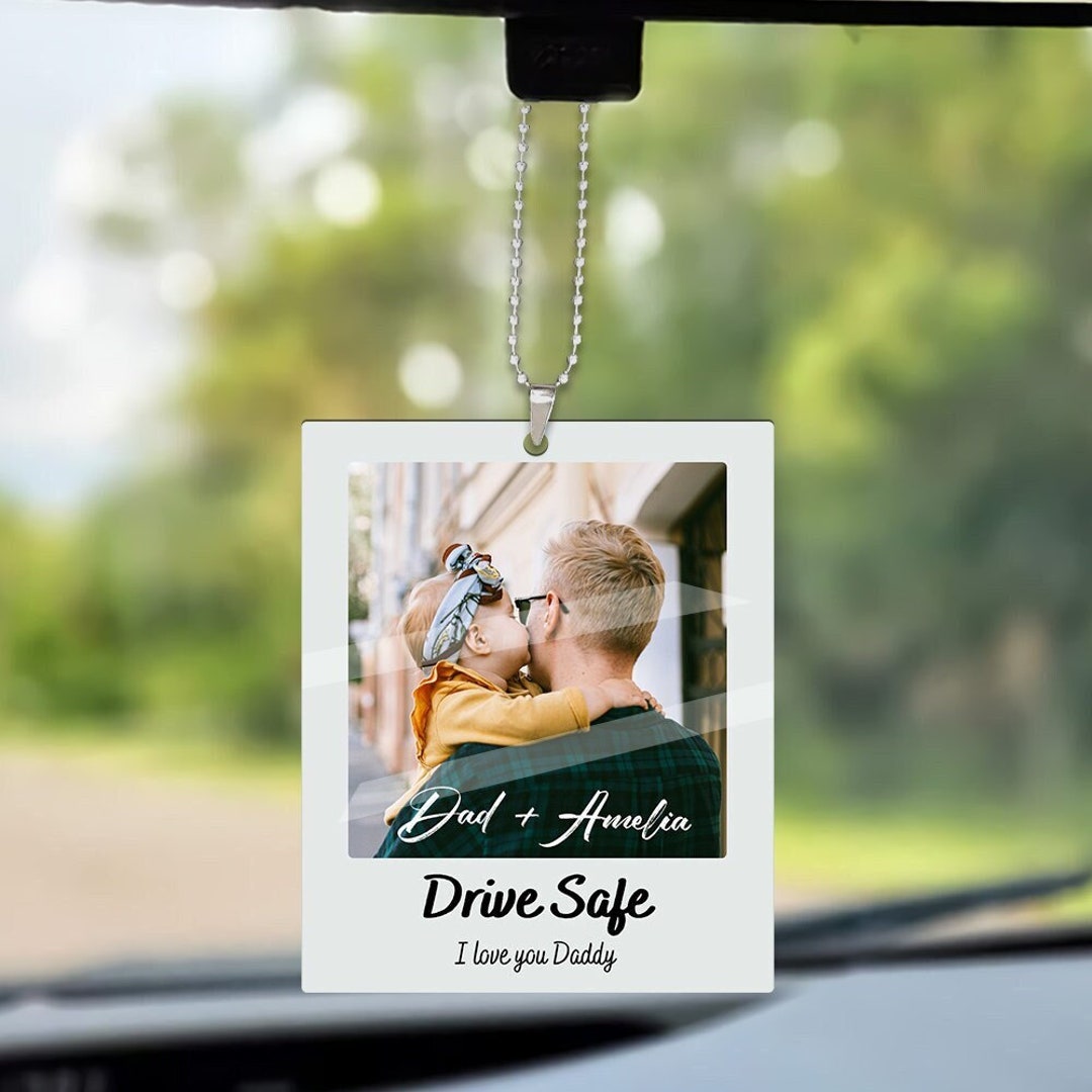 Personalized Dad Portrait From Photo Car Ornament, Custom Dad Gift ...