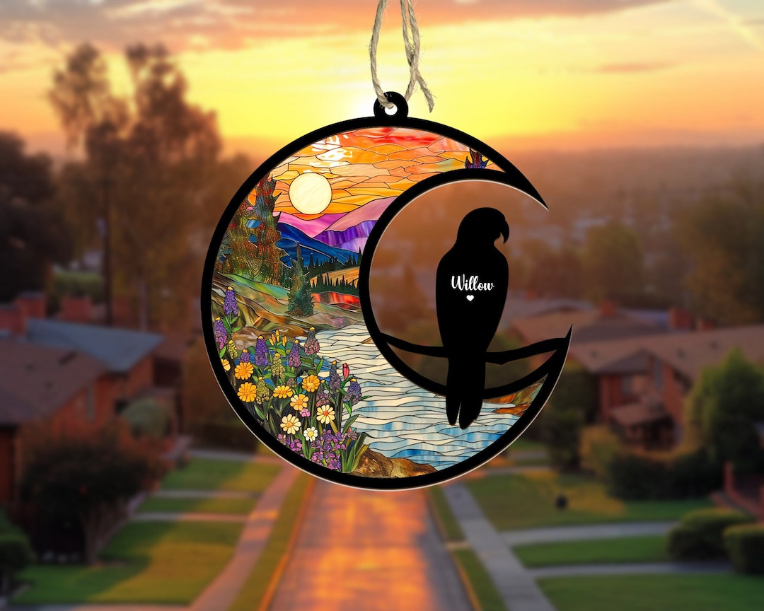 Personalized Parrot Memorial Suncatcher, Bird Memorial Gift, Cockatiel ...