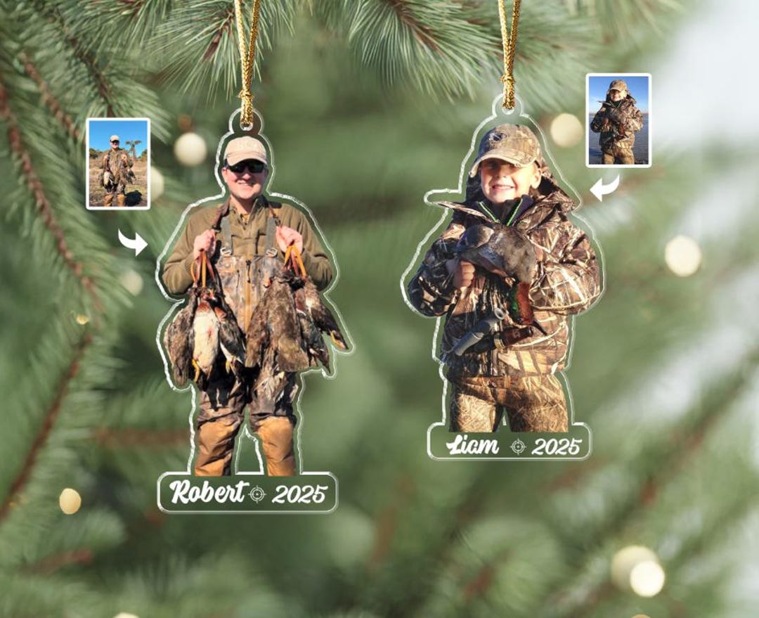 Personalized Hunting Christmas Ornament, Custom Hobby Photo Ornament ...