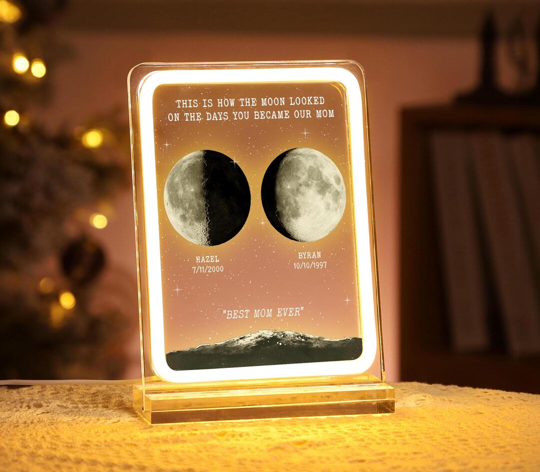 Custom Moon Phase Mother's Day Night Light, Custom Mom Gift From Kids ...