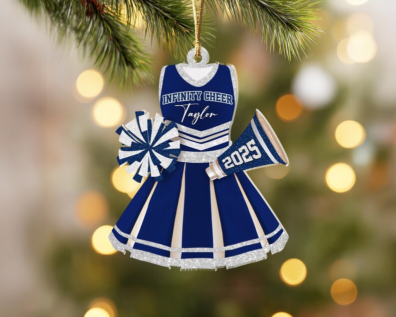 Custom Cheerleading Christmas Ornament, Cheerleader Ornament, Sport ...