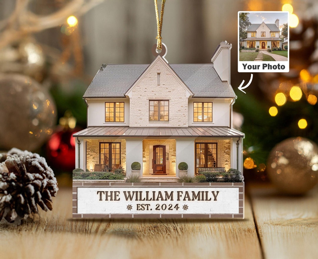 Personalized Home Photo Ornament, Custom New Home Christmas Ornament ...