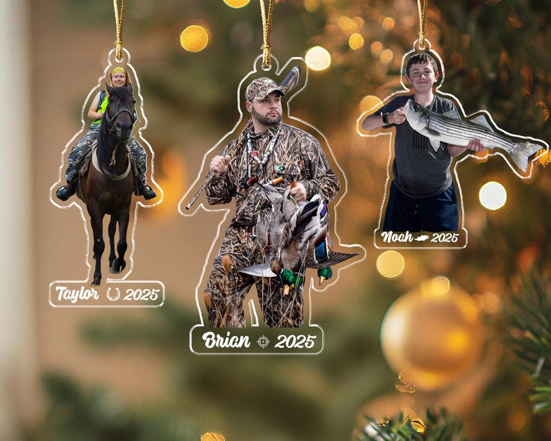 Personalized Hunting Christmas Ornament, Custom Hobby Photo Ornament ...
