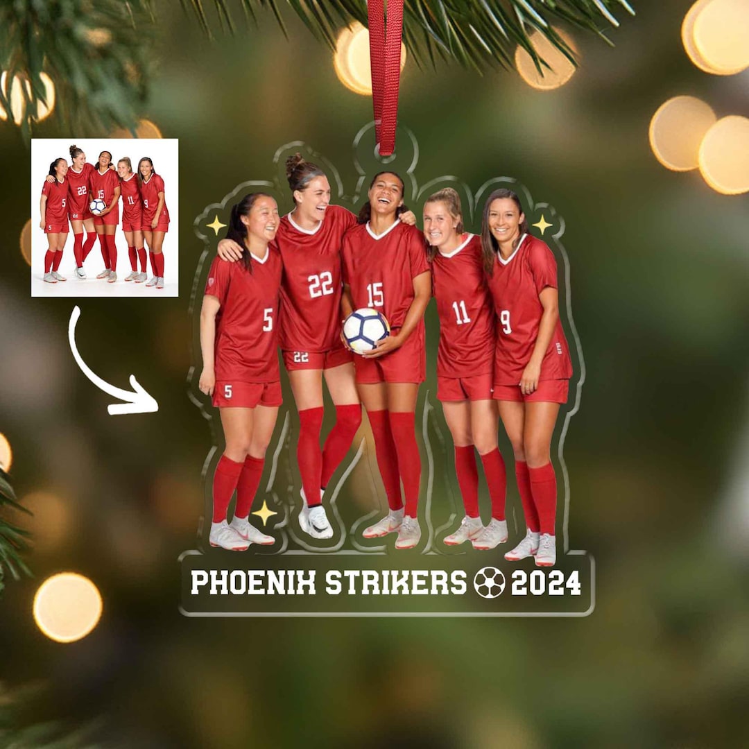 Personalized Soccer Team Ornament, Sport Photo Ornament, Soccer Player ...