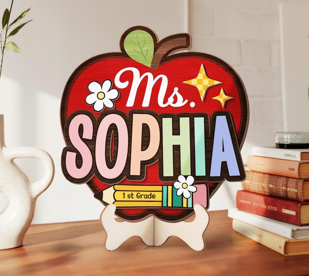 Personalized Teacher Name Sign, Custom Teacher Door Sign, Teacher Sign ...