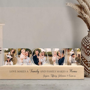 Personalized Family Name Photo Collage Night Light, Family Photo Gift ...