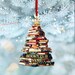 Personalized Christmas Book Tree Name Ornament, Custom Bookish Ornament ...