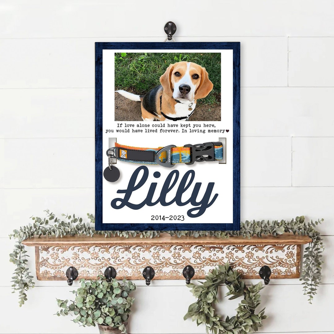 Personalized Pet Memorial Collar Sign, Custom Pet Loss Gift, Loss of ...