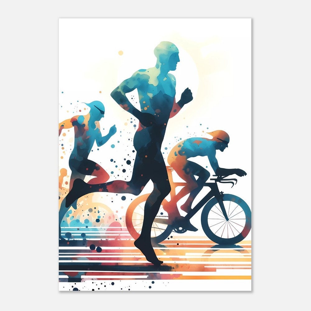 Triathlon Inspirational Poster - Swimming, Cycling, Running ...