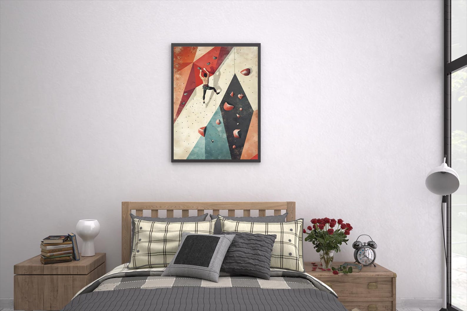 Climbing Wall Art Print | Minimalist Indoor Bouldering Poster | Sport ...