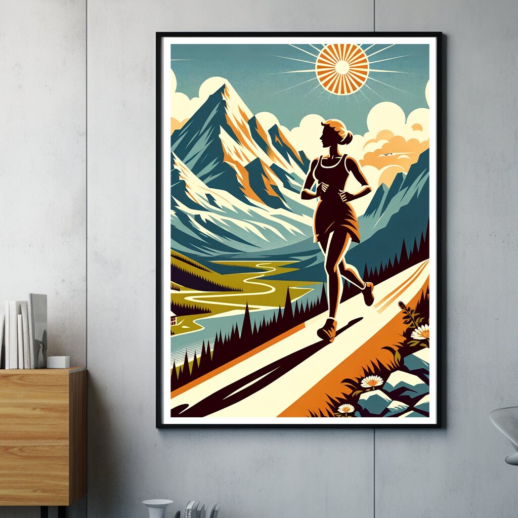Trail Runner Poster in Adventure Inspirational Trail Running Wall Art ...