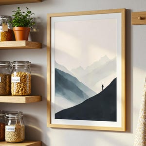 Trail Runner Art Print | Minimalist Running Wall Art | Scenic Trail ...