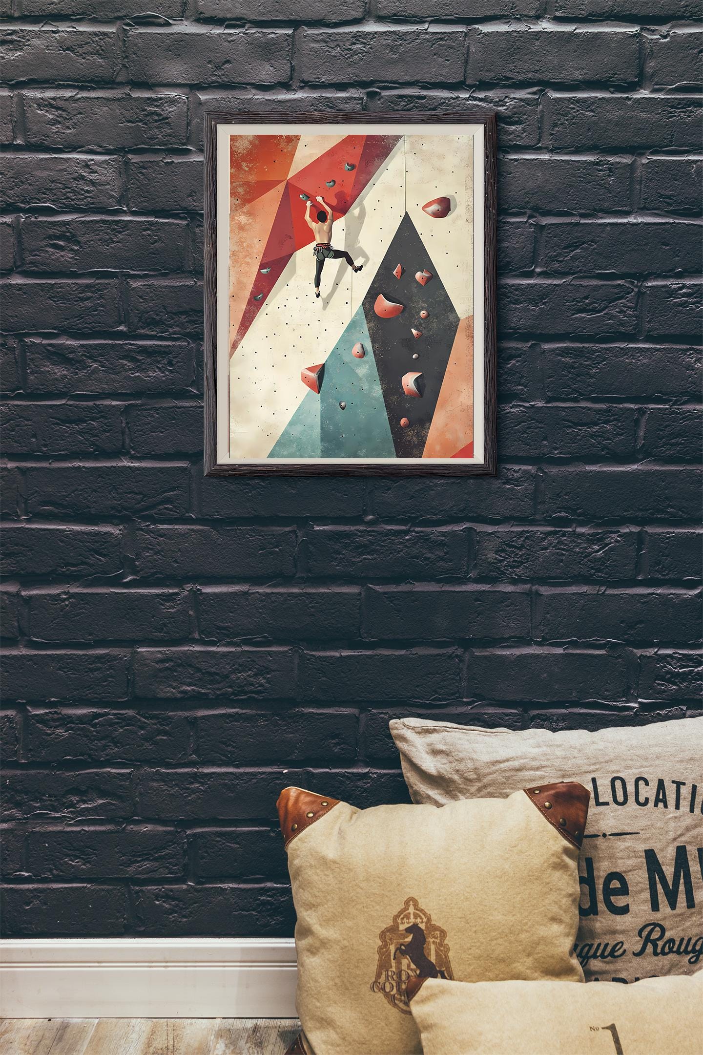 Climbing Wall Art Print | Minimalist Indoor Bouldering Poster | Sport ...