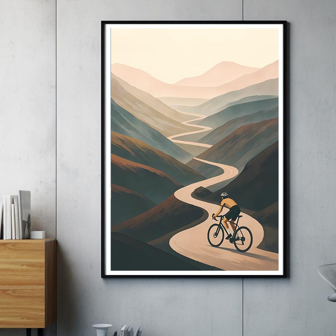 Epic Mountain Pass Poster | Road Bike Illustration | Endless ...