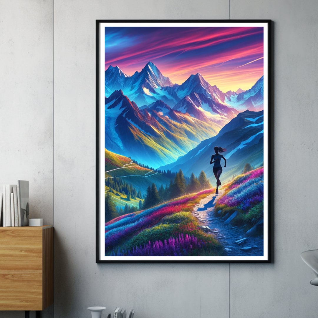 Trail Runner Poster in Adventure - Inspirational Trail Running Wall Art ...