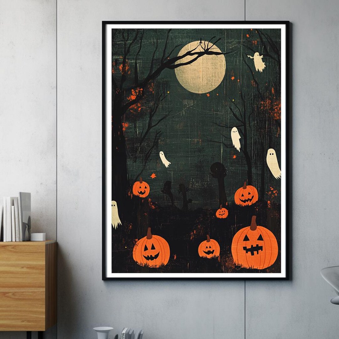 Halloween Art Print | Abstract Spooky Wall Decor | Surreal Poster for ...
