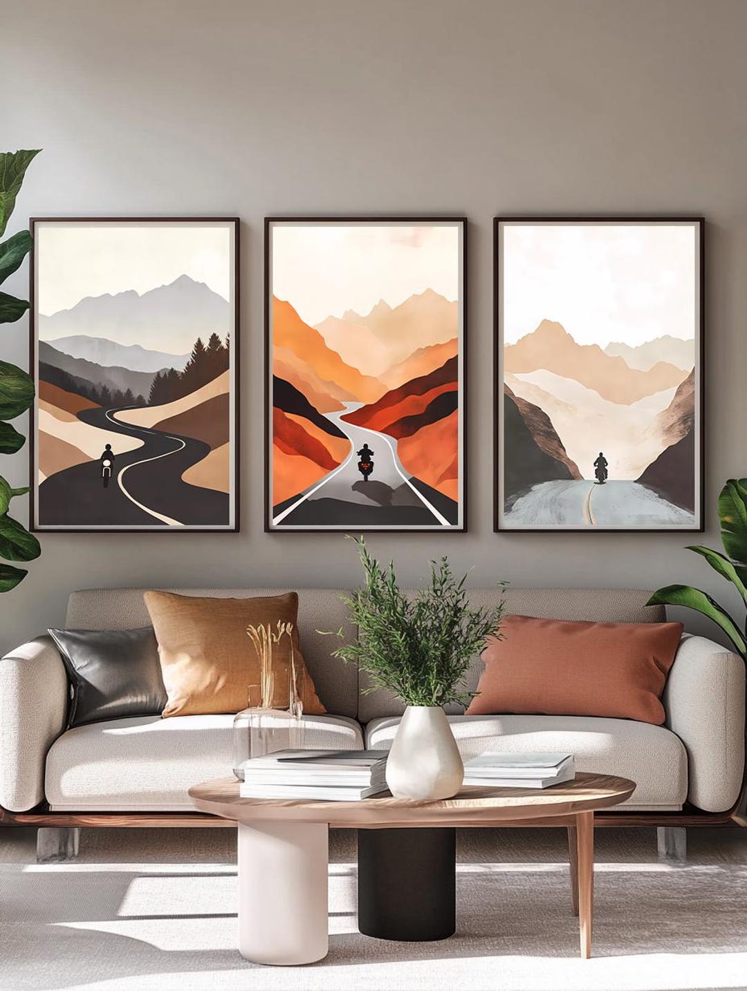 Minimalist Motorcycle Adventure Poster | Winding Road in Mountain ...