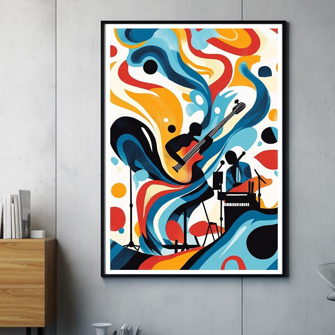 Jazz Concert Poster – Abstract Music Wall Art Without Frame | Modern ...