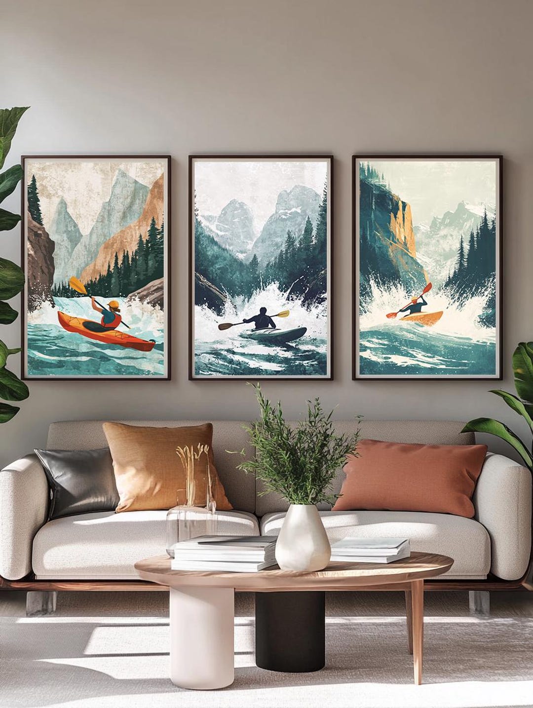 Whitewater Kayak Wall Art - 3 Piece Poster Set | Dynamic Kayaking ...