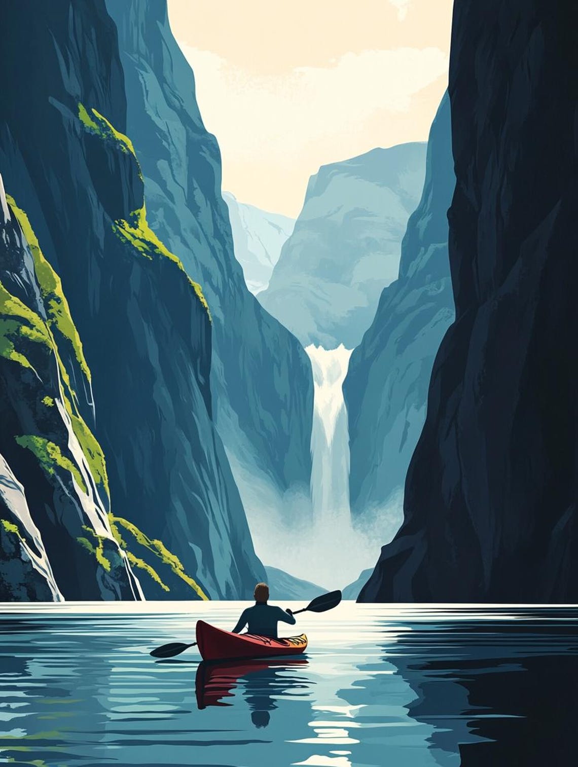 Scenic Kayaking Adventure - 3 Piece Wall Art Set | Kayak Poster Trio ...