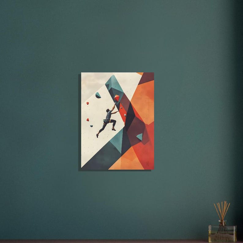 Climbing Wall Art Print | Minimalist Indoor Bouldering Poster | Sport ...