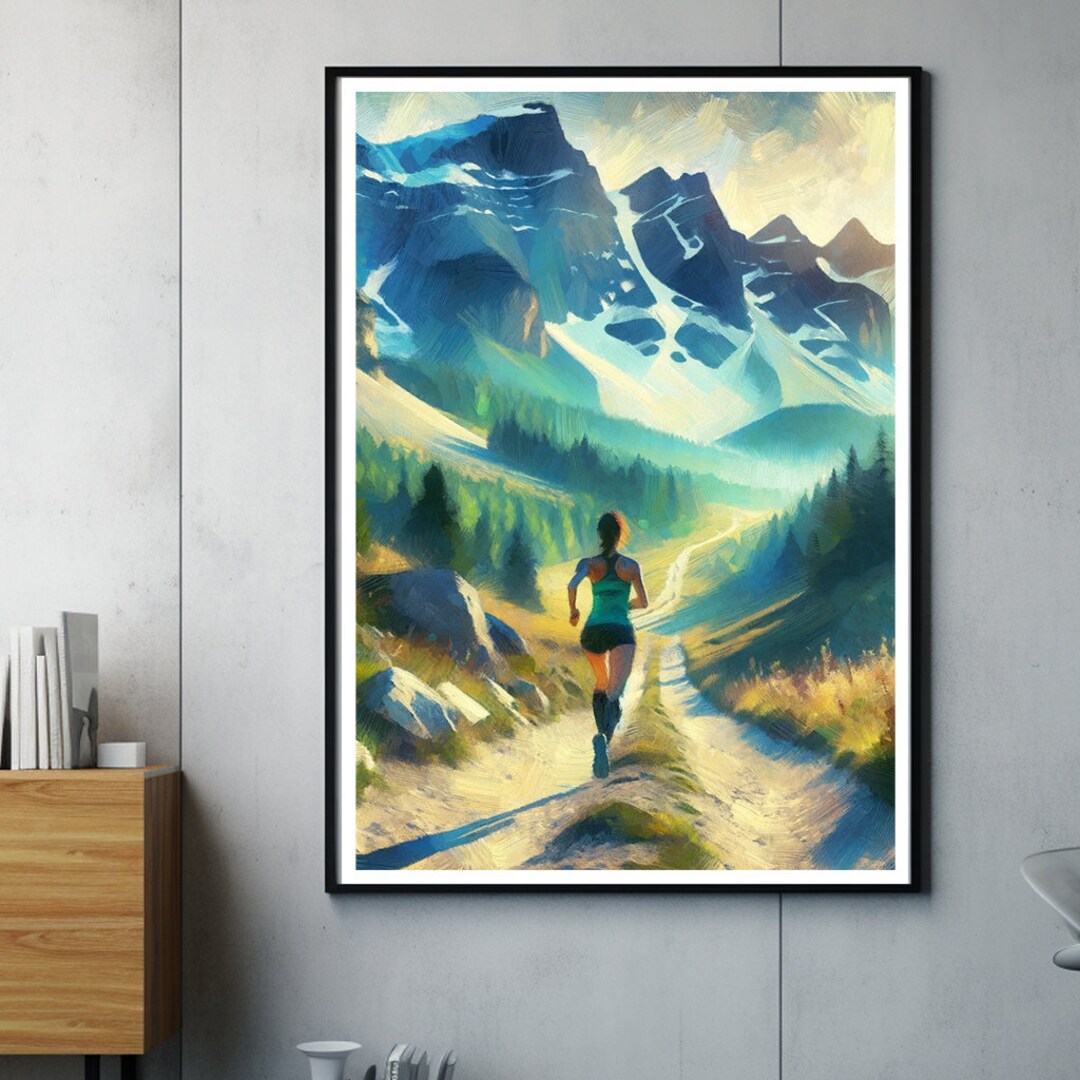 Trail Runner Poster in Adventure - Inspirational Trail Running Wall Art ...