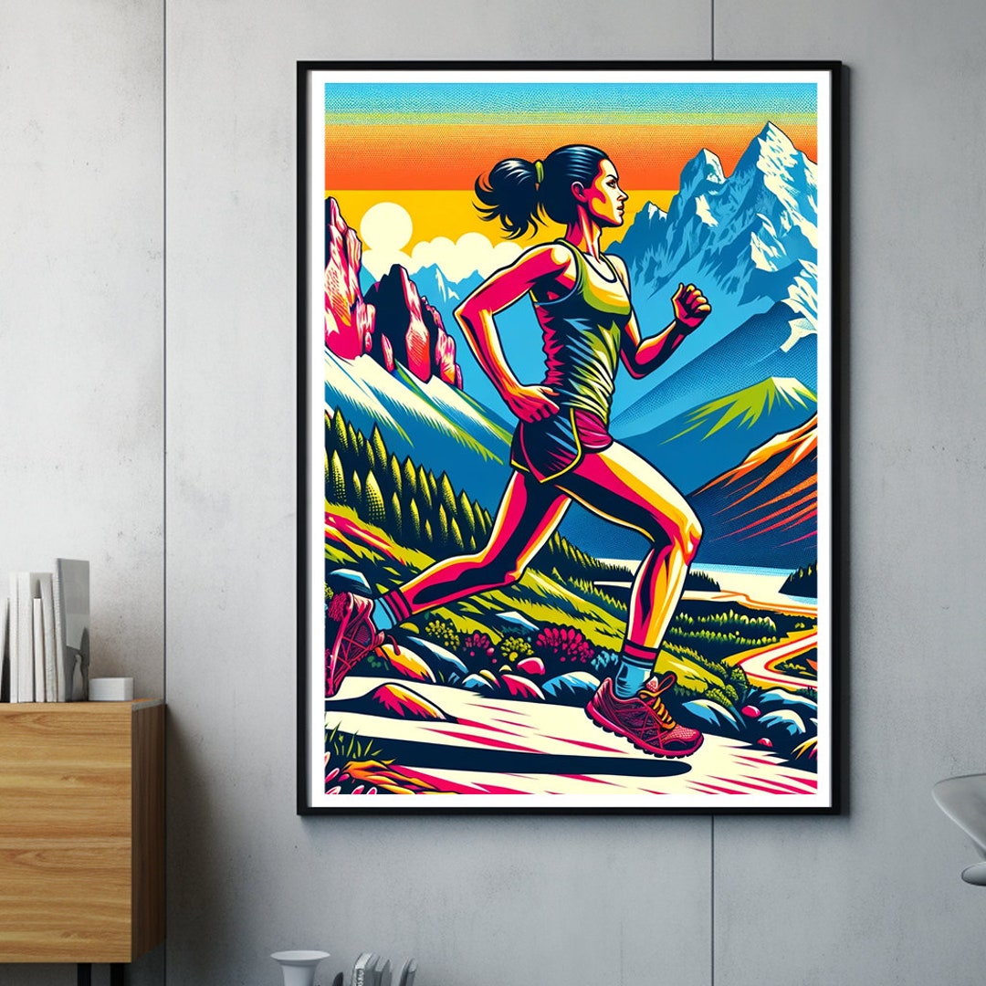 Trailrunner Poster in Adventure Inspirational Trail Running Wall Art ...