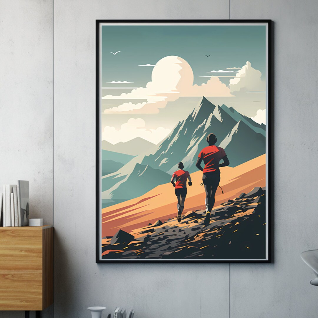 Trail Runner Poster in Adventure - Inspirational Trail Running Wall Art ...
