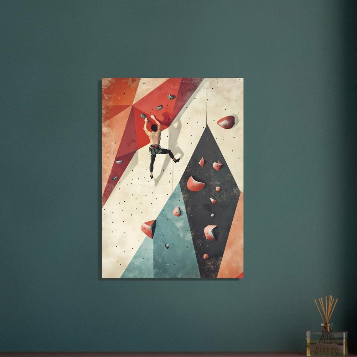 Climbing Wall Art Print | Minimalist Indoor Bouldering Poster | Sport ...