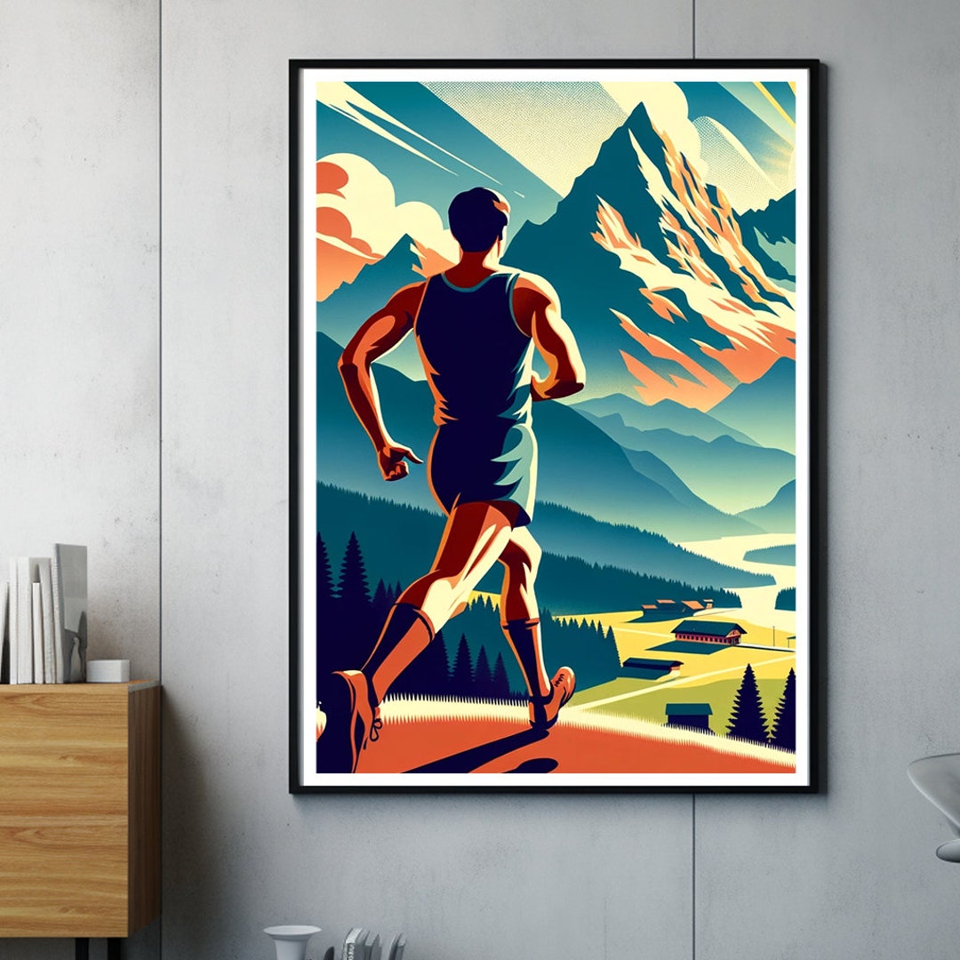 Trail Runner Poster in Adventure - Inspiring Trail Running Wall Art for ...