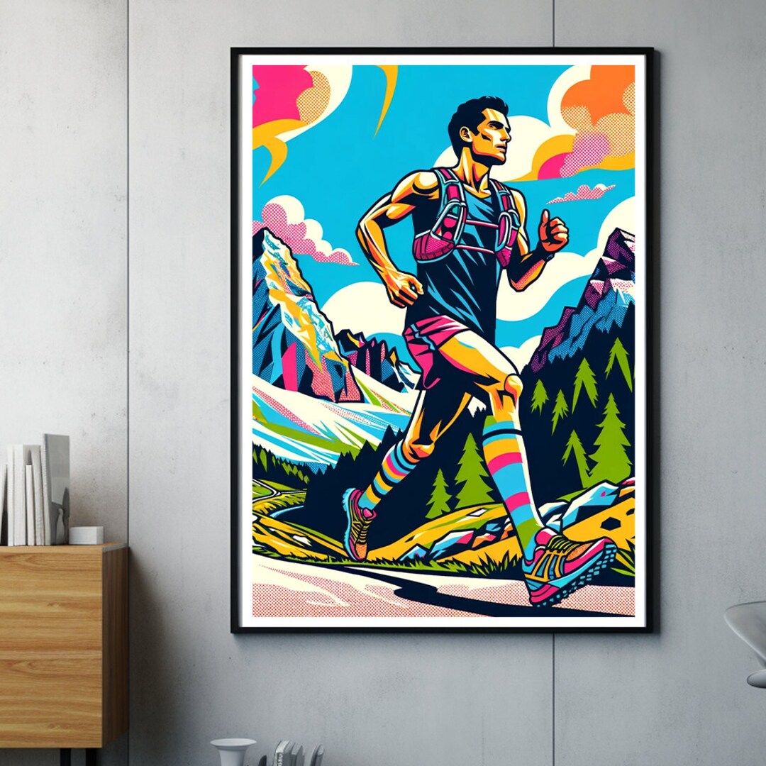 Trailrunner Poster in Adventure Inspirational Trail Running Wall Art ...