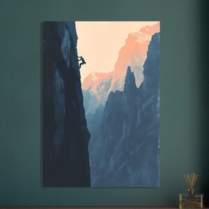 Mountain Climbing Summit Poster | Minimalist Hiking and Rock Climbing ...