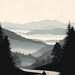 Minimalist Motorcycle Adventure Poster | Winding Road in Mountain ...