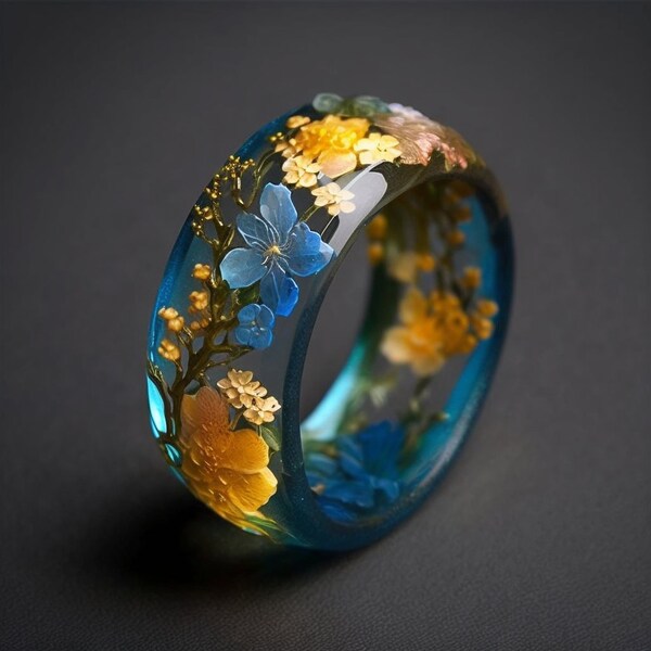 Pressed Flower Ring - Etsy