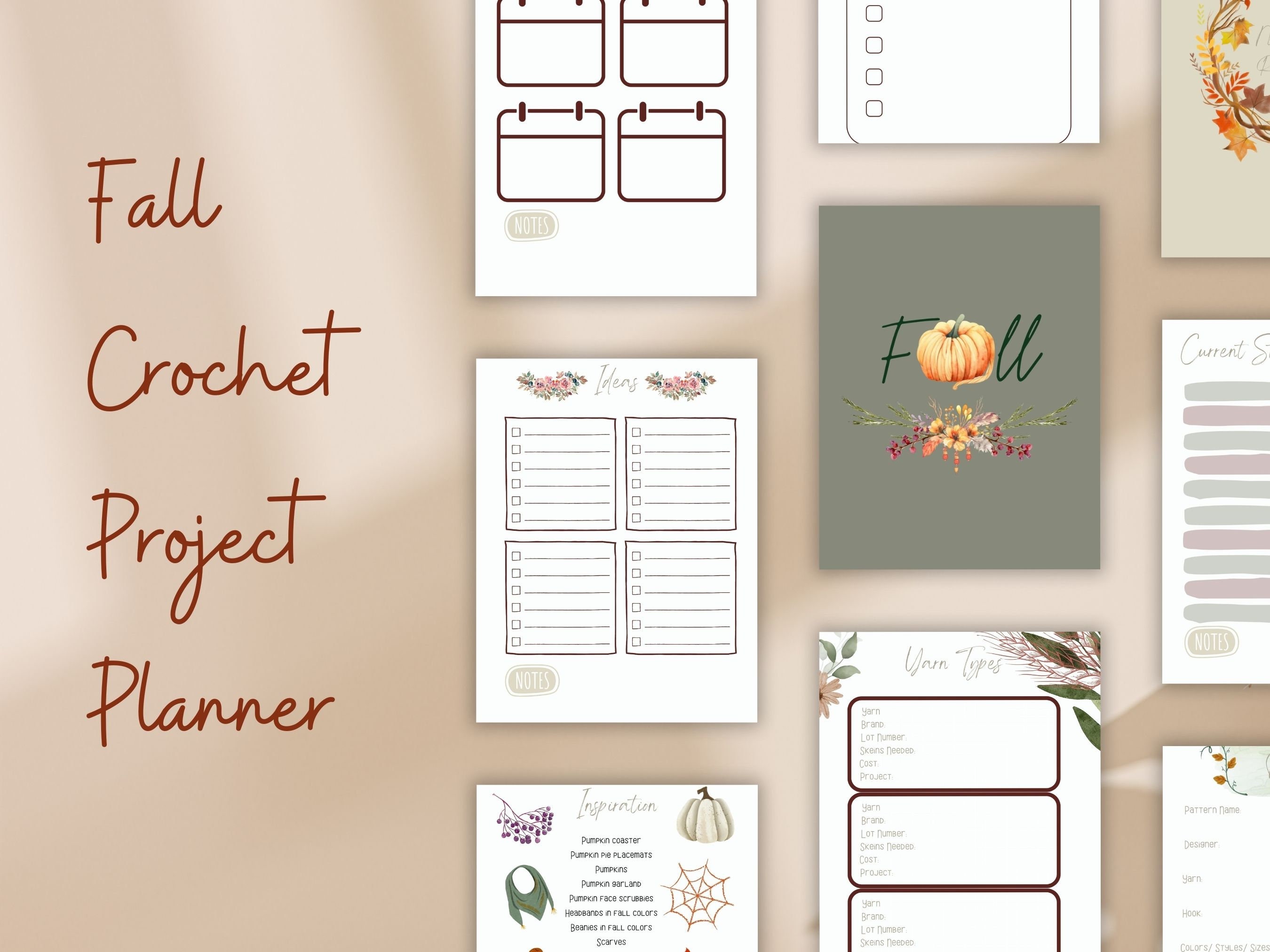 Planner Printable, Printable Bundle, Crochet Planner, Project Planner ...